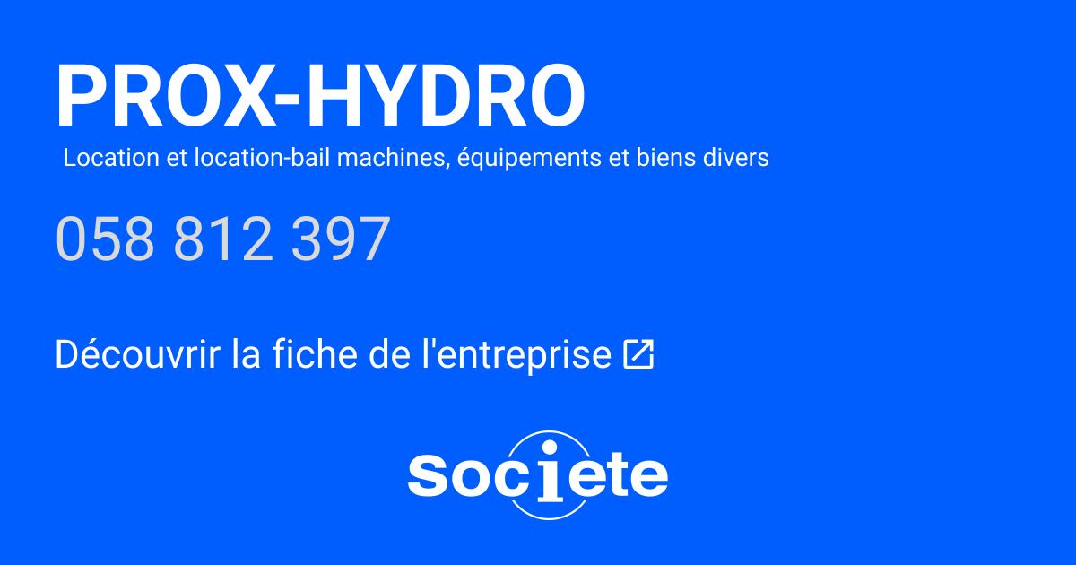 PROX-HYDRO (MARSEILLE) Chiffre d'affaires, résultat, bilans sur SOCIETE.COM - 058812397